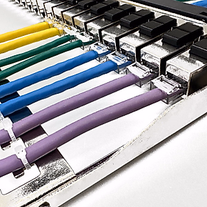 ETS 24-Port CAT6A FTP Shielded 1U Patch Panel 19-Inch Loaded w/Tool-Less Keystone Jacks Rackmount or Wallmount