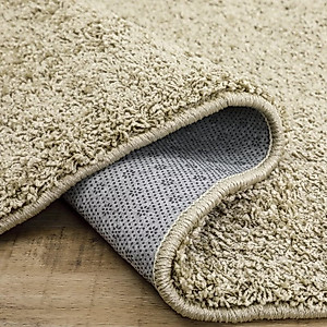 COZYLOOM Large Shag Area Rug 9x12 Luxury Soft Shaggy Rug, Plush Fluffy Indoor Floor Carpet Cozy Solid Modern Rug Anti-skid Bedroom Floor Cover Living Room Nursery Throw Carpet Natural Color