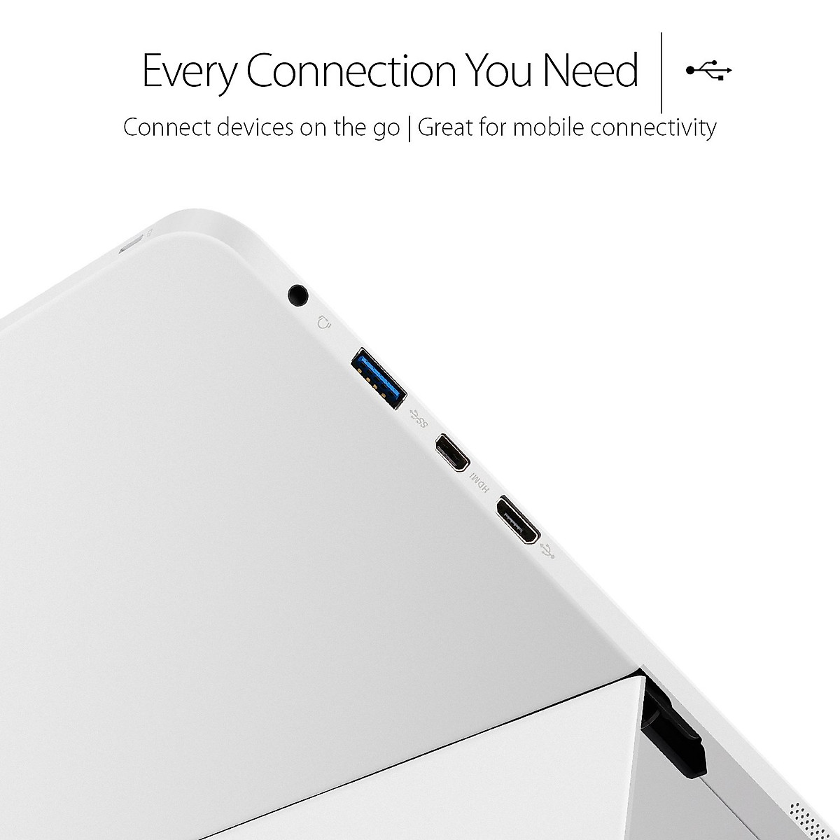 ASUS T102HA-C4-WH Transformer Book 10.1" 2 in 1 Touchscreen Laptop, Intel Quad-Core, White, Pen and Keyboard Included