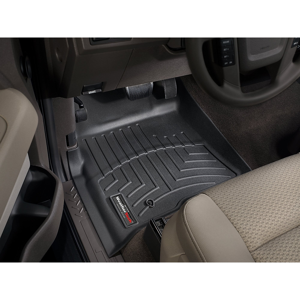 WeatherTech Custom Fit FloorLiners for Ford F-150, F-150 SVT Raptor - 1st Row (441791), Black