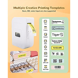vretti Label Maker Machine with Tape, Portable Bluetooth Label Maker, Wireless Mini Sticker Printer for Office Home Organization Storage Multiple Templates Font Icon Inkless Rechargeable