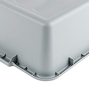 Thaweesuk Shop New 12 Pack 20" x 15" x 7" Gray Polypropylene Plastic Bus Dish Restaurant Tub w/Lid of Set