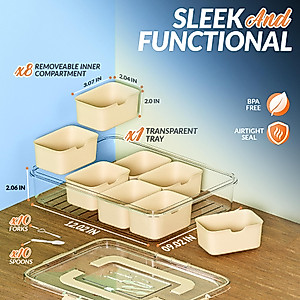ZELECKS Portable Snackle Box Container - Snackable Box Organizer with 8 Big Compartments for Fruits, Veggies, Nuts, Candies and Snacks