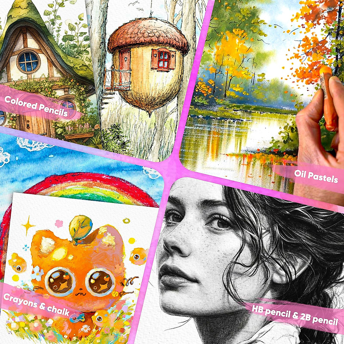 Drawing Paper, 9" x 12" Craft Art Paper, 90 Sheets Artist Painting Coloring Drawing Sketching Easel Poster Paper Bulk, Art Supplies for Kids Adults, White Construction Bulletin Board Paper