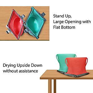 Gallon Reusable Premium Silicone Freezer Dishwasher Safe Stand Up Collapsible Bags Food Storage Food Bags No Pop Open Easy Clean Thick Food Containers For Freeze, Boil, Heat, Meats, Marinates