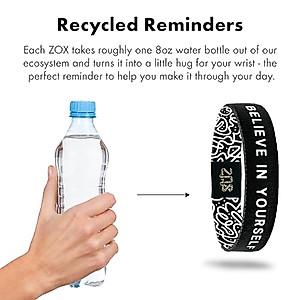 ZOX Bracelets — Believe in Yourself | Stretchy Elastic Band with Motivational Affirmations and Beautiful Artwork, Great Gift for Men, Women, and Kids (Medium)