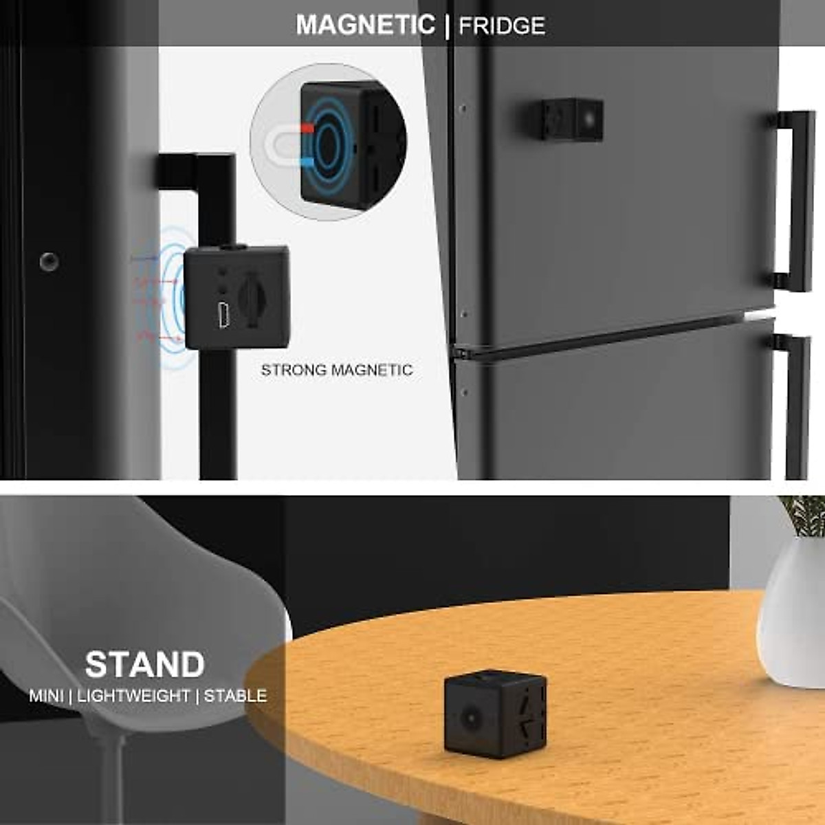 Mini Spy Camera Wireless Hidden Camera Portable Small Camera with Motion Detection and Night Vision Nanny Cam no WiFi Security Camera Pet Camera for Cat/Cop cam