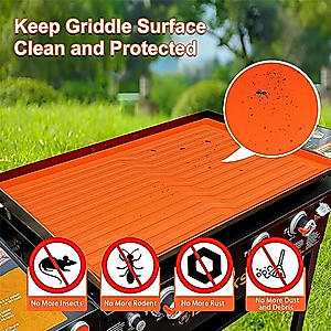 Silicone Griddle Mat for 36 in Blackstone Grill,Grill Buddy Accessories Protective Top Cover Protector Outdoor,Heavy Duty Food-Grade Barbecue Mat(Orange)