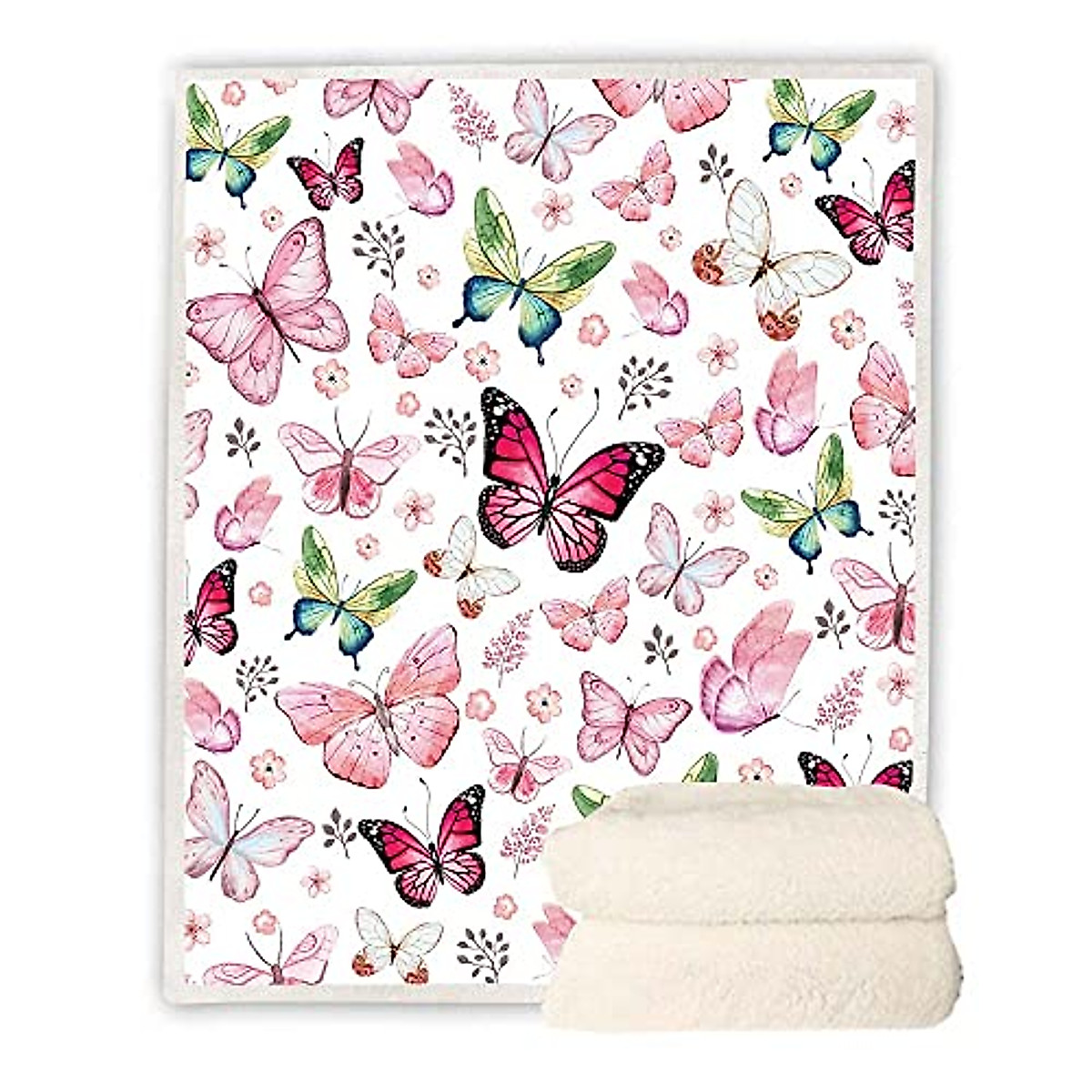 CYREKUD Butterfly Blanket,Butterfly Gifts for Women Birthday Throw Blanket,Butterfly Gifts for Girls Blanket,Pink Butterfly Blanket for Butterfly Lovers,Sofa Couch Beds Christmas Decor 50x60 Inches