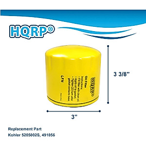 HQRP Oil Filter compatible with KOHLER 14, 16, 18, and 20 HP Magnum Series Lawnmower Engines M18-M20, 52 050 02-S Replacement