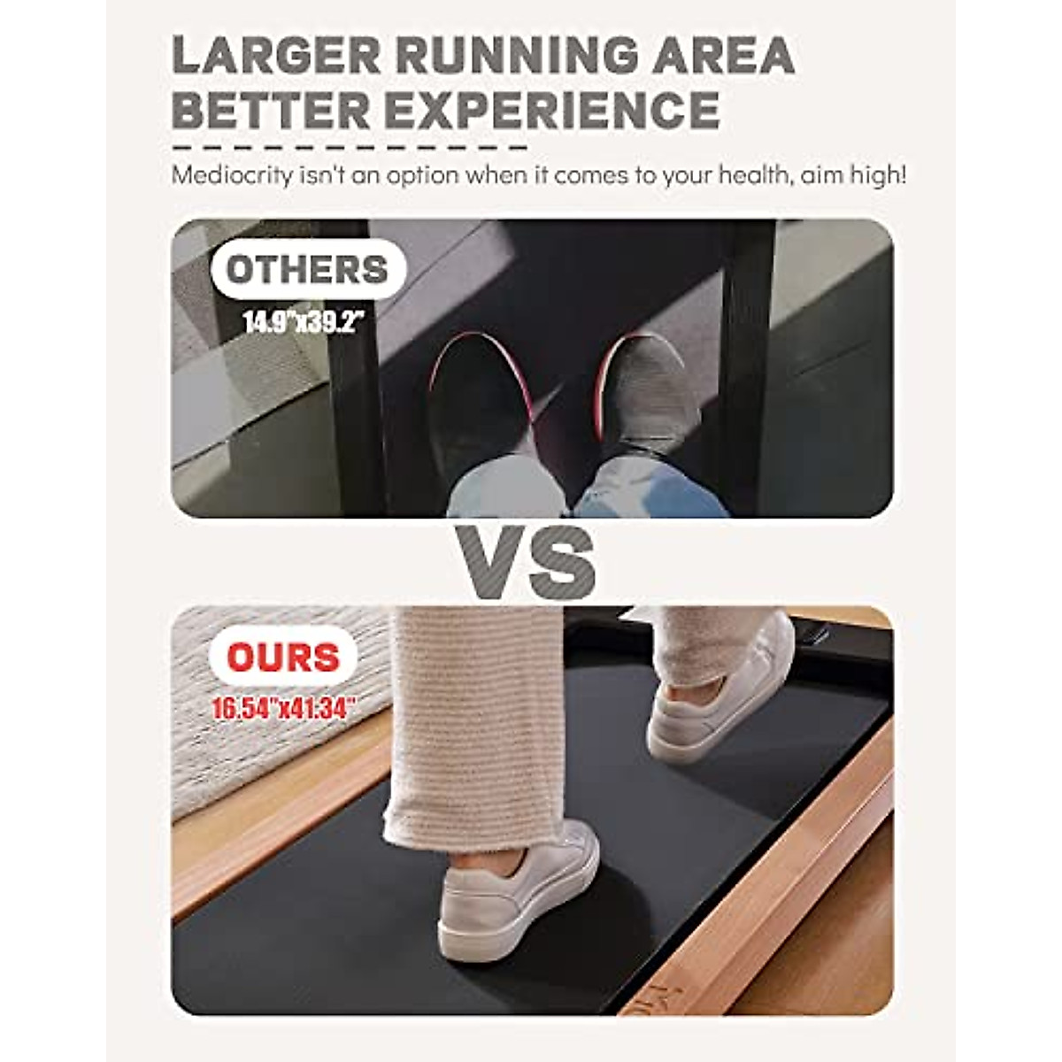 Maksone Under Desk Treadmill, Wood Electric Treadmill with Remote Control, Walking Jogging Machine, Installation-Free