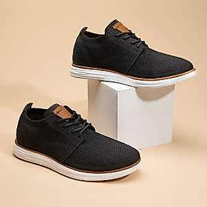 Bruno Marc Men's CoolFlex Breeze Mesh Sneakers Oxfords Lace-Up Lightweight Casual Walking Shoes,Size 8,01 Black,Grand