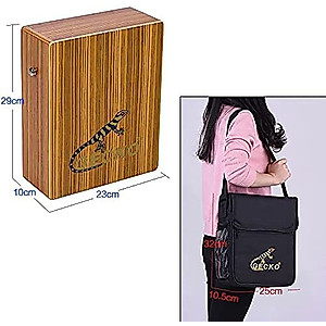GECKO Travel Cajon Box Drum-Wooden Percussion Box Musical Instrument Cajon Box Drum Basic Box Drum with Carrying Bag