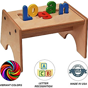 Personalized Puzzle Step Stool for Kids- Personalized Wooden Name Stool- Personalized Child Name Stool