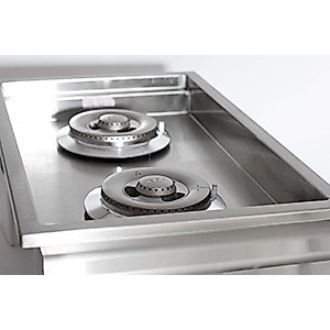 Bull Outdoor Products 30008 Liquid Propane Slid-In Double Side Burner, Front and Back Design