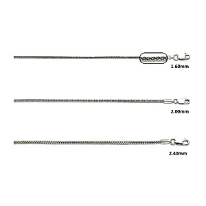 Sterling Silver 1.6mm Corona Chain - Length 20"