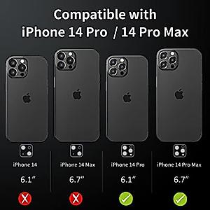 Hoerrye for iPhone 14 Pro Max & 14 Pro Camera Lens Protector - Easy Install, Case-Friendly, Ultra-Thin, Military-Grade Protection for Clear Photos - Black