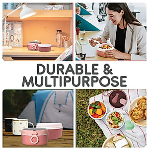 Souper Duper Ramen Bowl Set with Utensil & Saucer • Microwave, Serve & Eat Noodles in the Same Soup Bowl • Grab-and-Go Leak Proof Lid • Easy to Clean • Freezer Safe • For Dorm, Office, Home