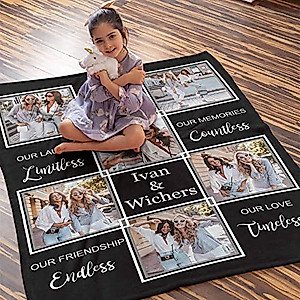 Personalized Bestie Blanket, Customized Our Friendship Endless, Our Love Timeless Bed Throw for Woman Sister Custom Blanket Throws to Best Friend Birthday Gifts 40x50