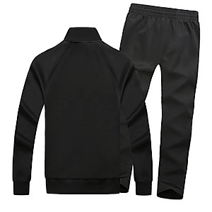 Men's Athletic Tracksuit Set Full Zip Casual Sports Jogging Gym Sweat Suits Red