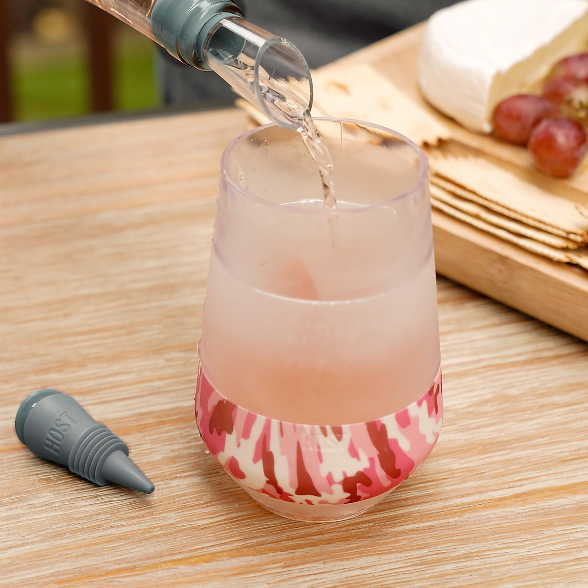 Host Freeze XL Cooling Cup in Double Walled Insulated Freezable Drink Chilling Tumbler with Freezing Gel, 12 Ounces, Pink Camo Set of 2