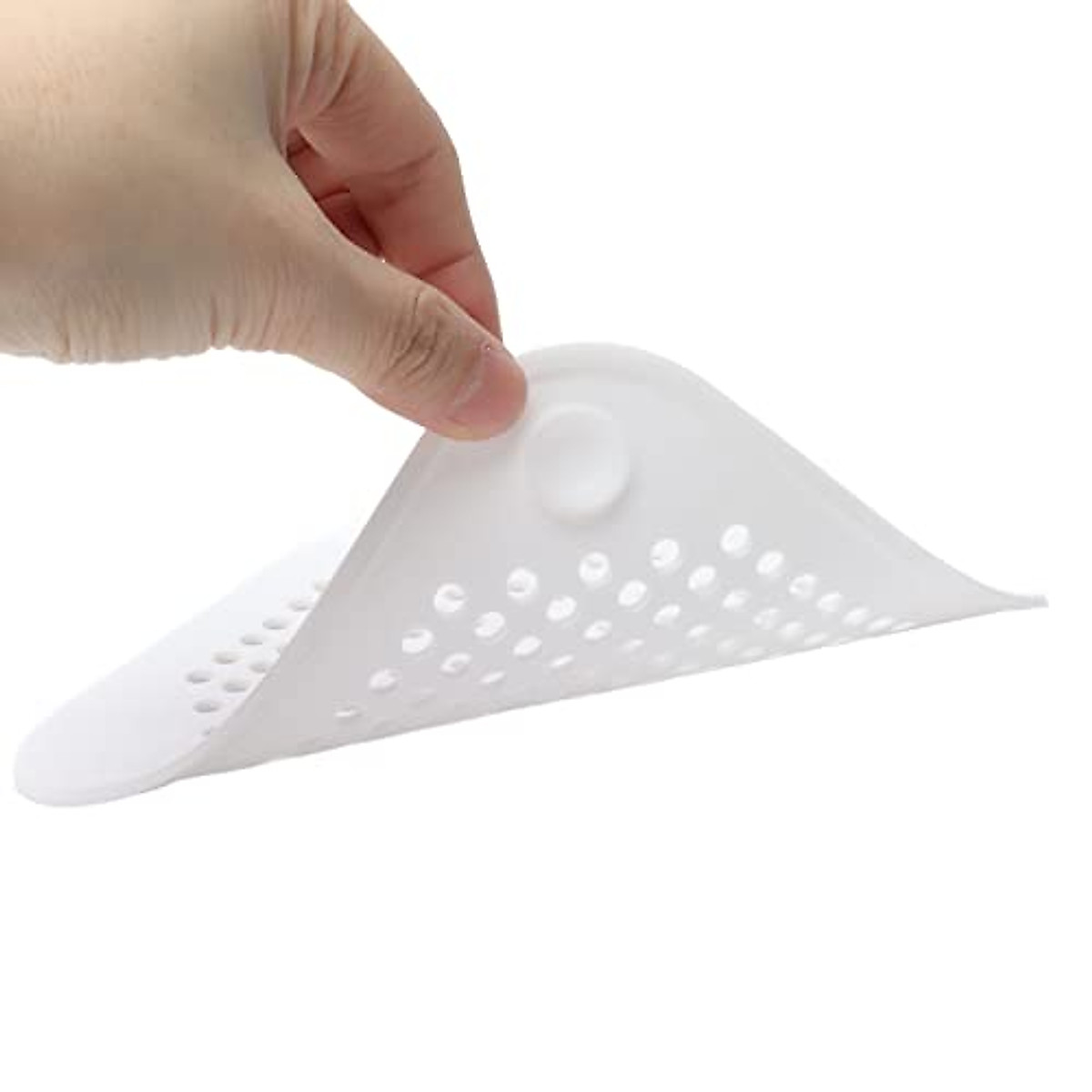 4 Pcs Drain Hair Catcher Square TPR Shower Hair Stopper with Suction Cup for Bathroom Bathtub Kitchen Gray White