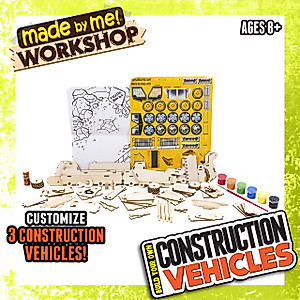 Made By Me Build Your Own Construction Vehicles by Horizon Group USA, Build & Customize 3 Wooden Vehicles