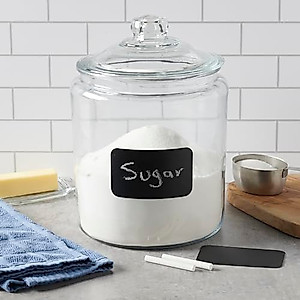Anchor Hocking Heritage Hill Lid and 2 Chalkboard Labels Glass Jar, 2 Gallon, Set of 1, Clear