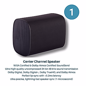 Platin Milan 5.1 Surround Sound Speaker System - Wireless Home Theater System for Smart TVs - WiSA Certified - with WiSA SoundSend Transmitter Included