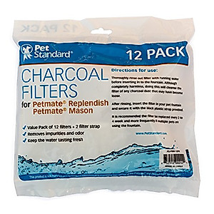 Filters for Petmate Replendish and Petmate Mason Pet Fountains, Pack of 12