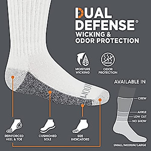 Fruit of the Loom Boys Dual Defense Cushion Comfort Ankle Socks 10 Pack, Black, Boys' Shoe Size: 6-7.5, Count 10 pair(Pack of 1)