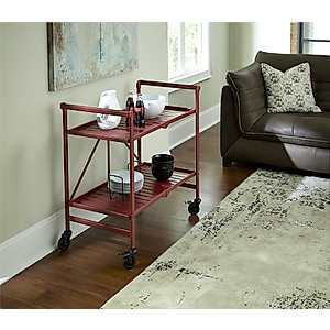 Cosco Indoor/Outdoor Serving Cart, Folding, Ruby Red