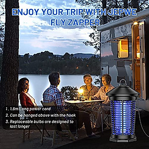 Bug Zapper Outdoor, 4000V 5ft Cord Mosquito Killer Lantern, Attracts Gnats, Flies, Mosquitoes & Flying Insects, Waterproof Attractant Trap for Indoor & Outdoor - Backyard, Patio, Deck, Garden, Camping