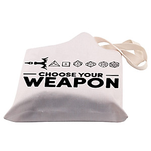 BDPWSS Choose Your Weapon DND Tote Bag Dungeons Tabletop Role Playing Gamer Gift Dragons D20 RPG Gaming Gift (Choose your dice TG)