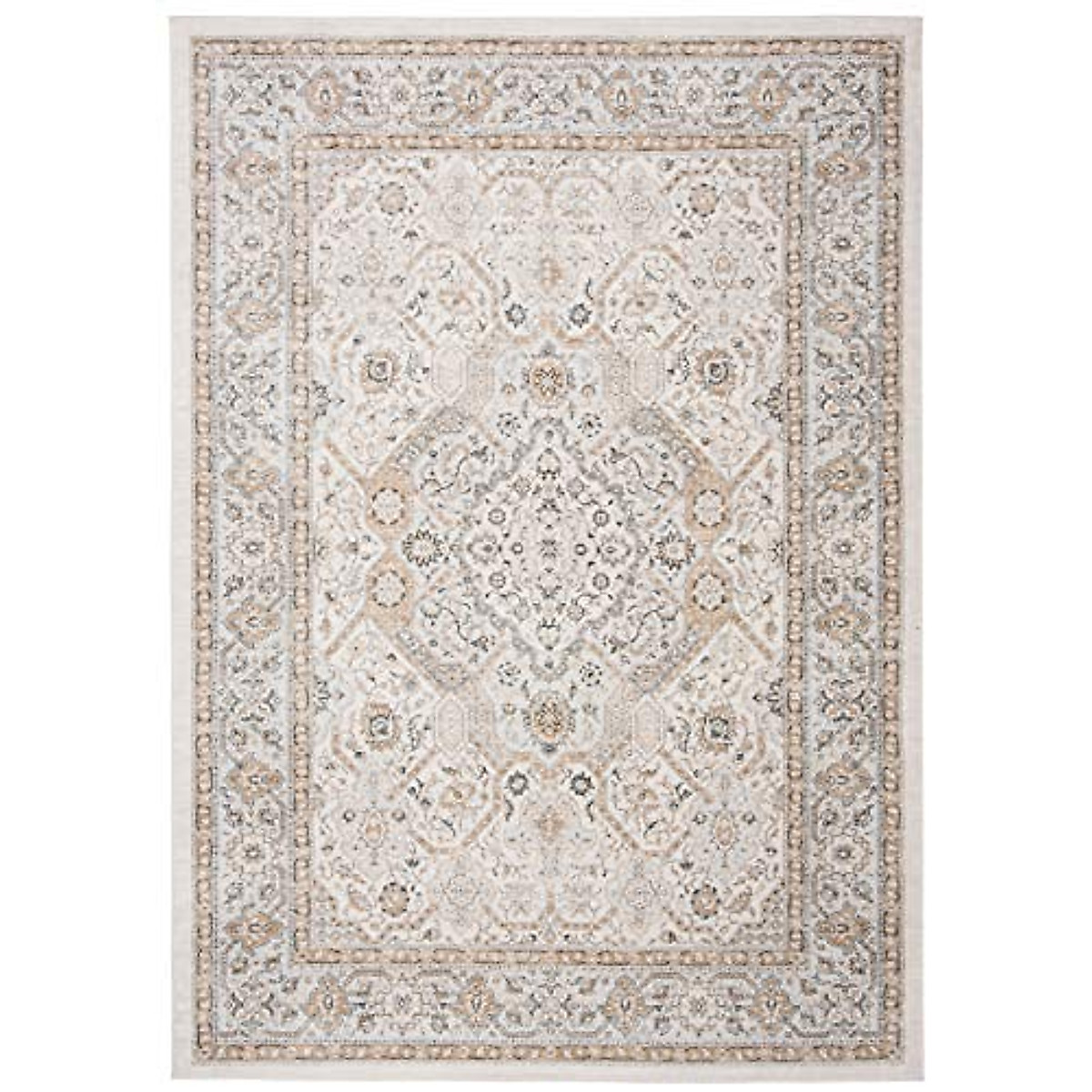 SAFAVIEH Isabella Collection 5'3" x 7'6" Cream/Beige ISA916B Oriental Non-Shedding Living Room Bedroom Dining Home Office Area Rug
