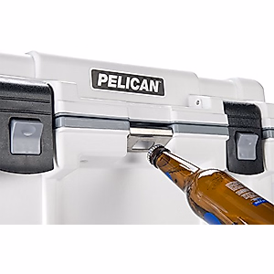 Pelican 70QT Elite Cooler (White/Grey) | 46 Can Capacity with Ice | 9 Day Ice Retention | Built-in Cup Holders & Bottle Opener | Guaranteed for Life