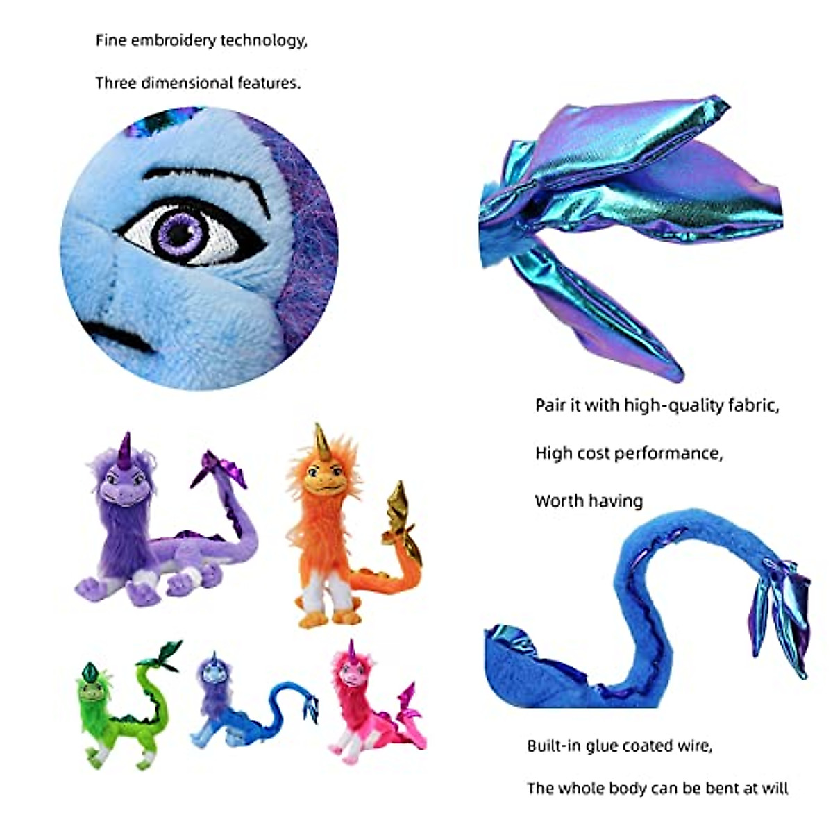 Cpstbw Cute Dragon Plush Stuffed Toy, Colorful Dragon Plush Toy for Kids Gift 27.5 Inch (Green)