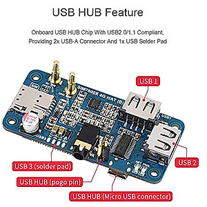 XYGStudy SIM7600G-H 4G HAT (B) for Raspberry Pi Zero/Zero W/PC, LTE Cat-4 4G / 3G / 2G Support GNSS Positioning Global Band Supports Wireless Communication Telephone Call SMS GPS Dial-up etc