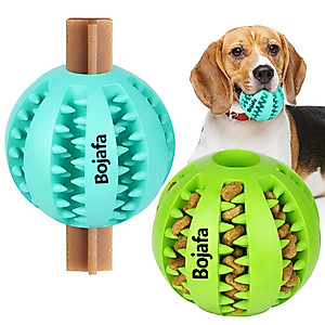 Puppy Teething Chew Toy Balls: 2pack Interactive Dog Treat Dispensing Ball Rubber Small Breed Dog Chewing Enrichment Toys for Boredom and Brain Stimulating Game Puppy Teething Chew Toys