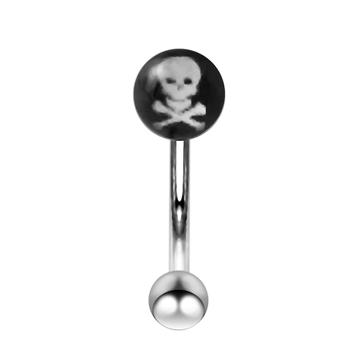 Curved Barbells Pirate Skull Logo Surgical Steel Eyebrow Ring