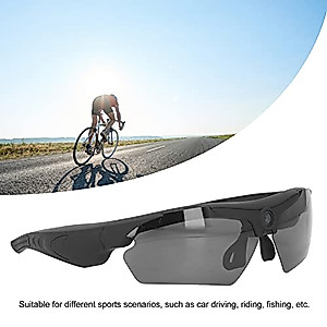 Video Sunglasses, 30FPS 1080P Full HD Video Recording Shooting Camera Glasses with UV Polarized Lenses, Audio Video Record Camera Glasses for Driving Hiking Fishing (Black)