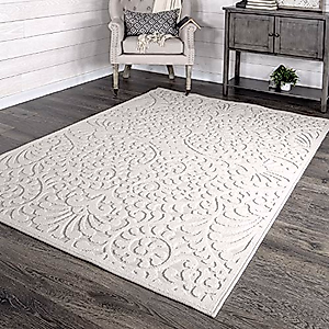 My Texas House by Orian Indoor/Outdoor Bluebonnets Area Rug, 7'9" x 10'10", Natural