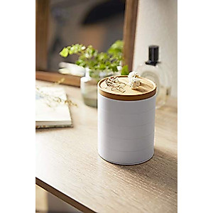 Yamazaki Box Home Stacked Accessory Trays with Wooden Lid | Plastic | Jewelry Organizer, One Size, White