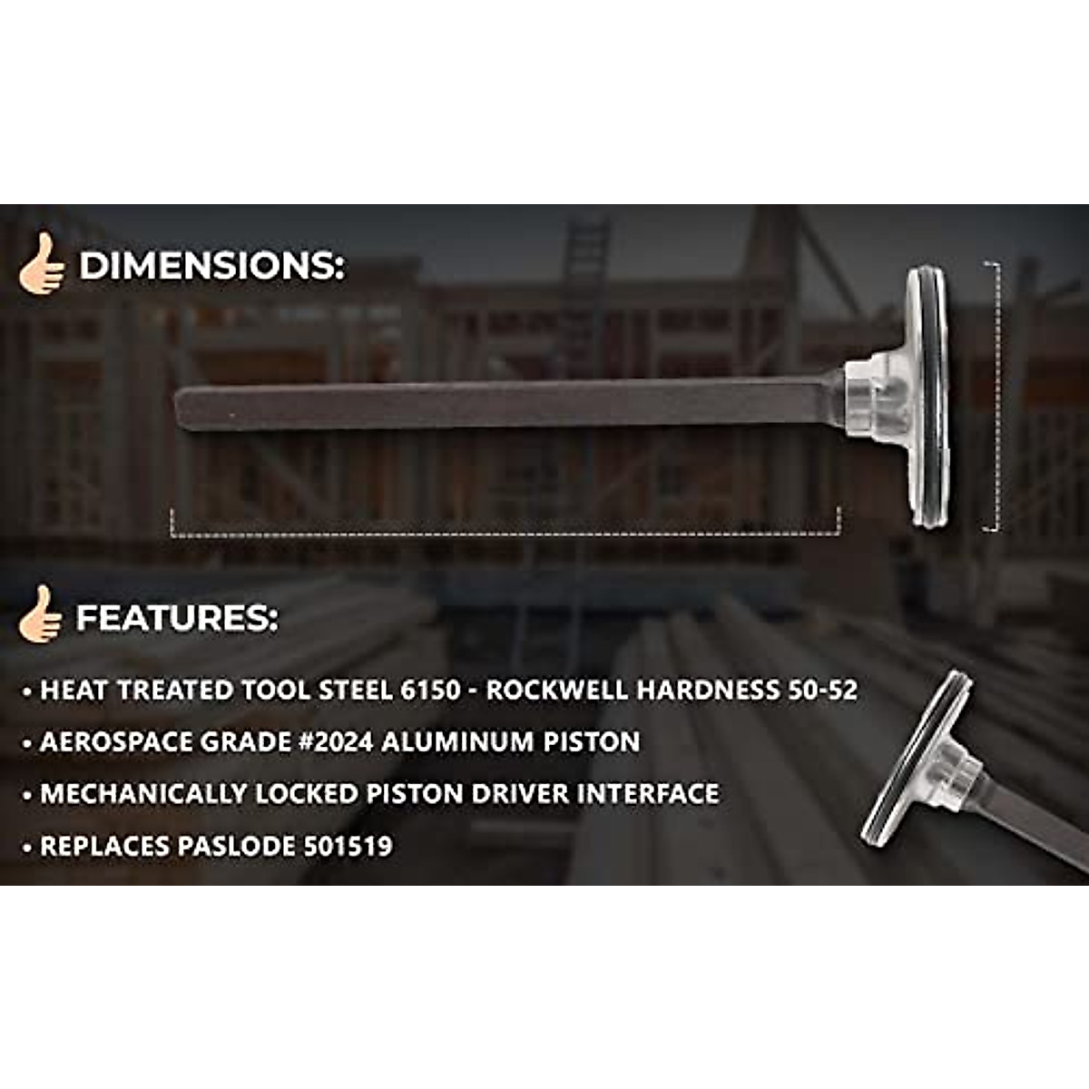 Superior Parts SP 501519 Aftermarket Piston Driver for Paslode F-350S with O-Ring 502104