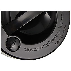 Kilovac - 8 oz to 2.5 lbs Airtight Multi-Use Vacuum Seal Portable Storage Container for Dry Goods, Food, and Herbs - Solid Black Body/Cap