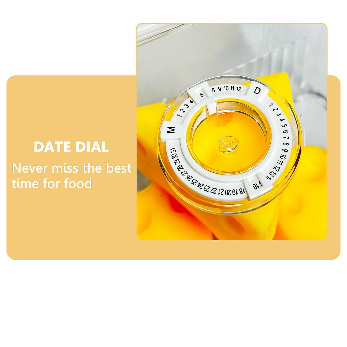 LAMIVEENLA Cheese Container for Refrigerator with Date Dial Sliced Cheese Container for Fridge Cheese Keeper Cream Block Shredded Cheese Storage Box Saver