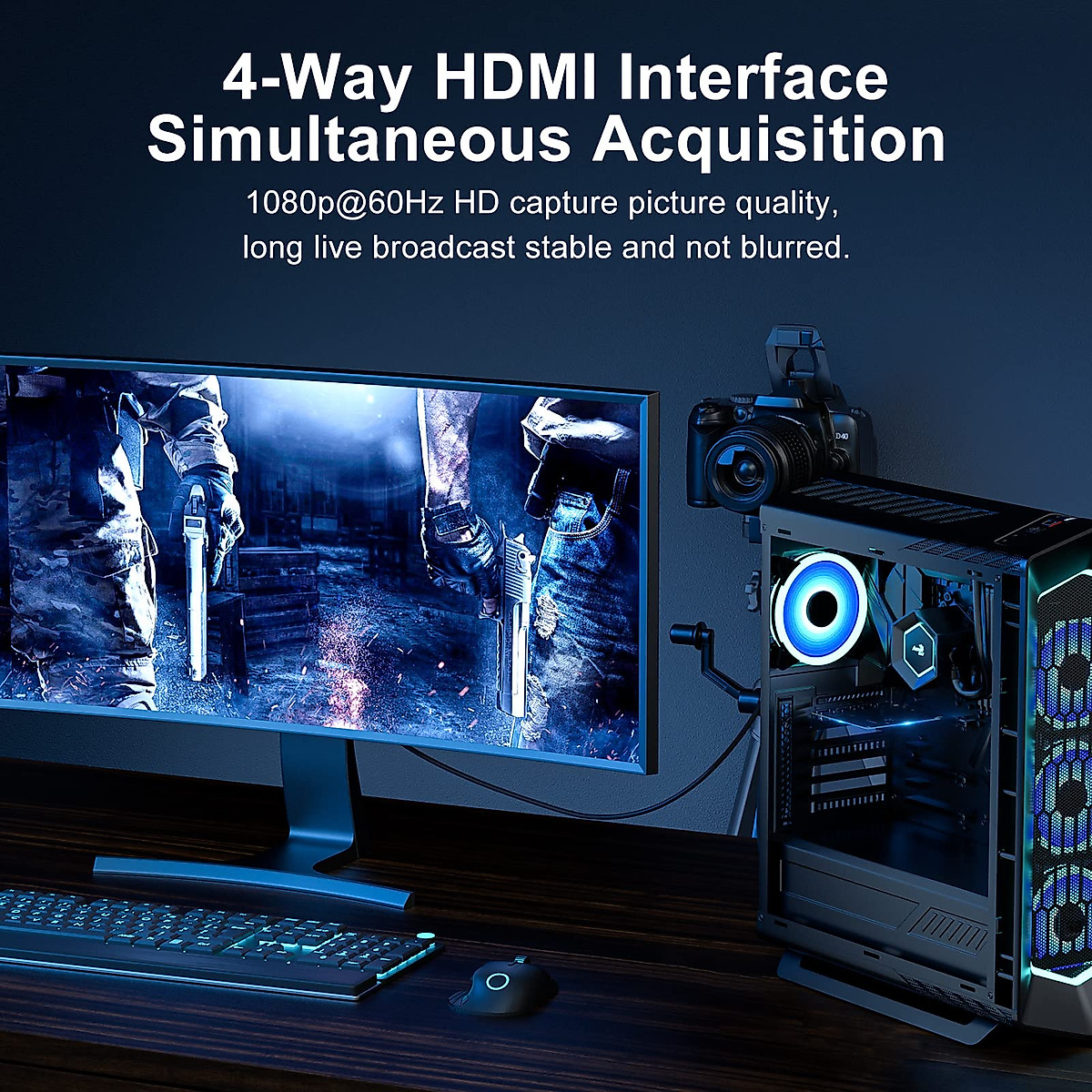 ACASIS 4K HDMI PCIe x4 Video Capture Card Stream and Record in 1080p60 with Ultra-Low Latency for Video Conferencing, Teaching, Streaming, Broadcasting on OBS, Zoom, Teams with Multicam, PC