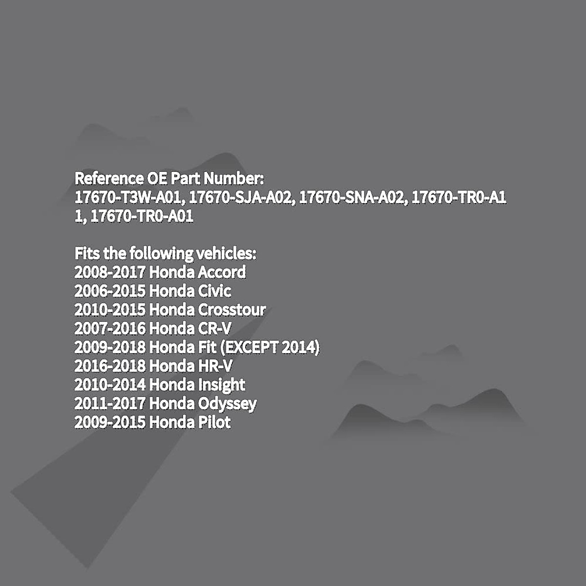 Fuel Filler Cap Assembly Fuel Tank Gas Cap Cover Fits 2006-2018 Honda Accord Civic Crosstour CR-V Fit HR-V Insight Odyssey Pilot Replace 17670-T3W-A01 17670-SJA-A02 17670-SNA-A02 17670-TR0-A11