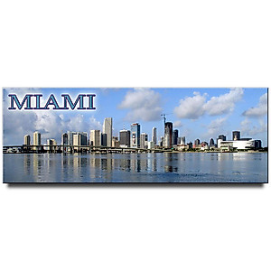 Miami Skyline Panoramic Fridge Magnet Florida Travel Souvenir