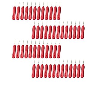 OdontoMed2011 Set of 50 Pieces Scalpel Knife Handle #4 Red Plastic Grip Veterinary, Dental Instruments